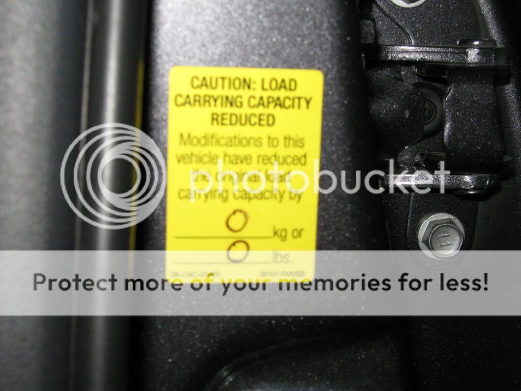 Load Carrying Capacity sticker 2010 HL SE | Toyota Nation Forum